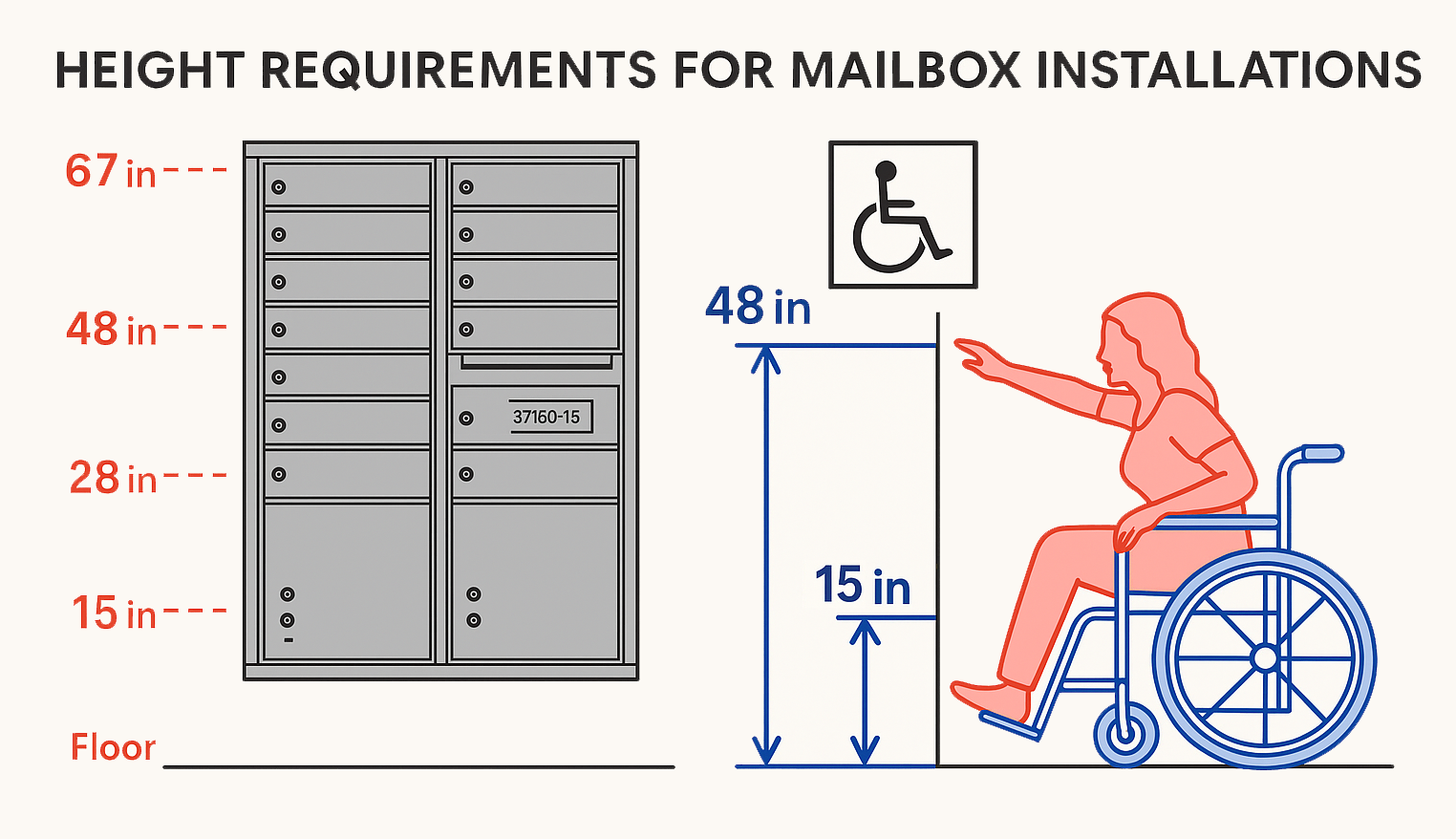 USPS mailbox height regulations for commercial - Mailbox Directs